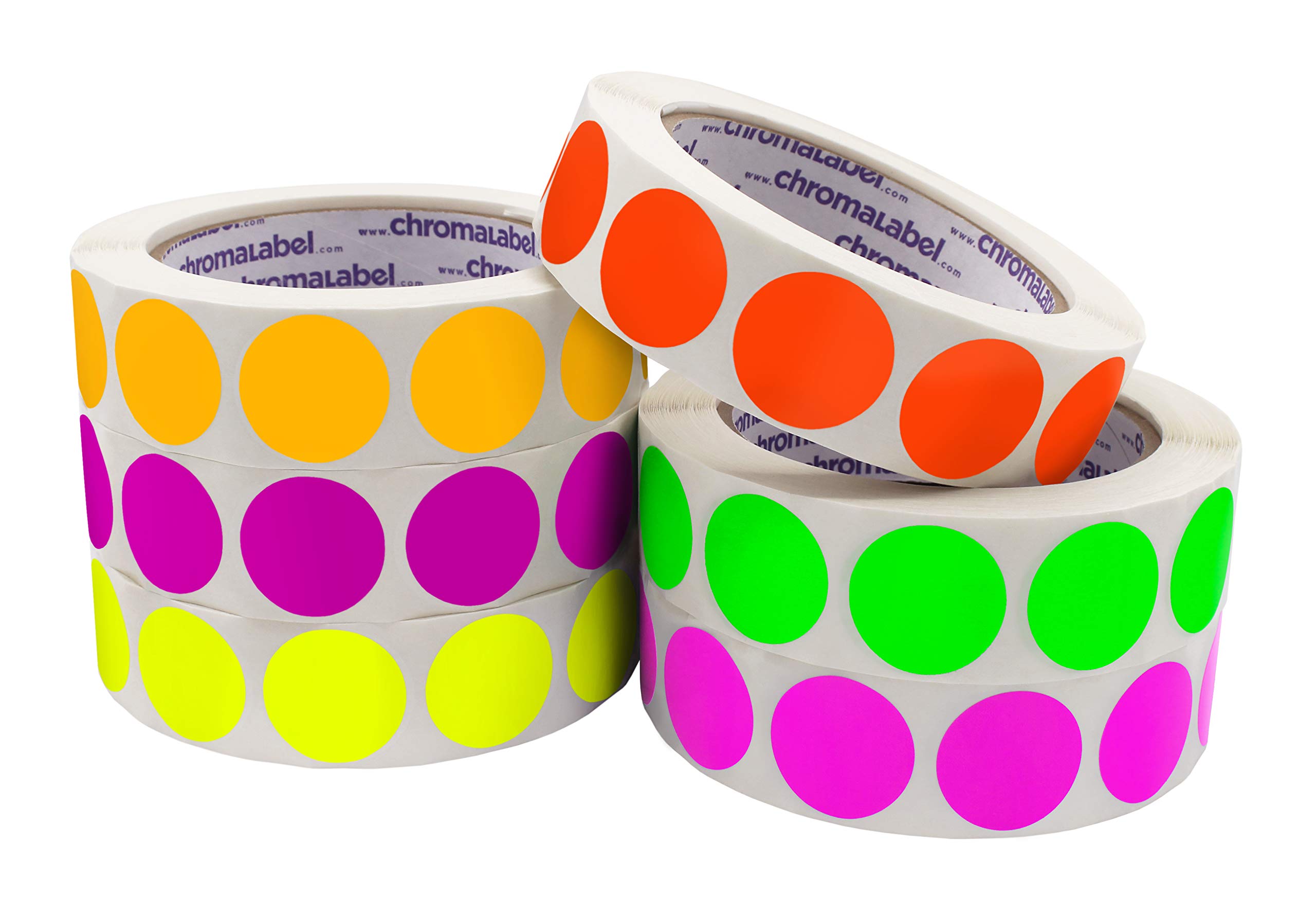 Amazon.com : ChromaLabel 1 inch Fluorescent Color Code Label Kit, 6 ...