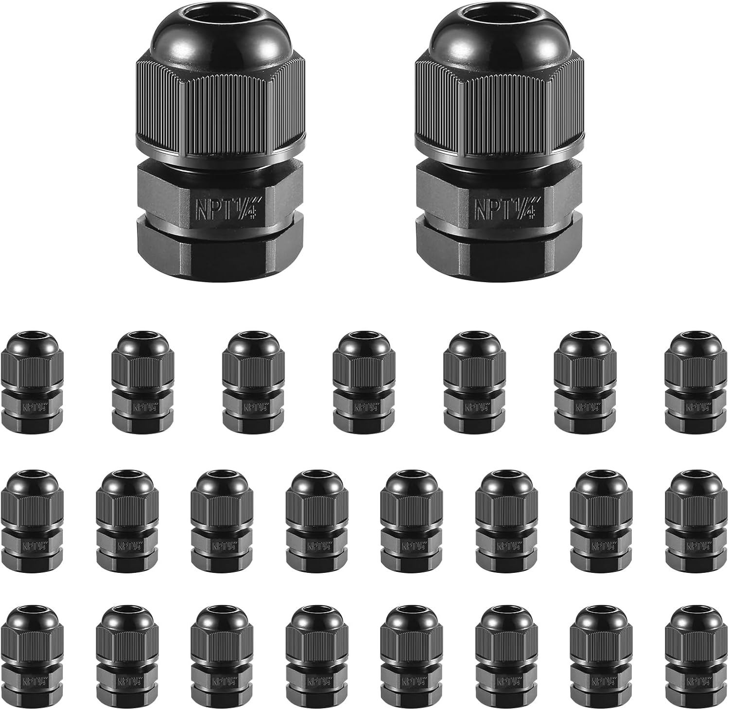 RTHIEAI 25 PCS 1/4"(4-8mm) NPT Nylon Cable Gland Joints with Gaskets ...