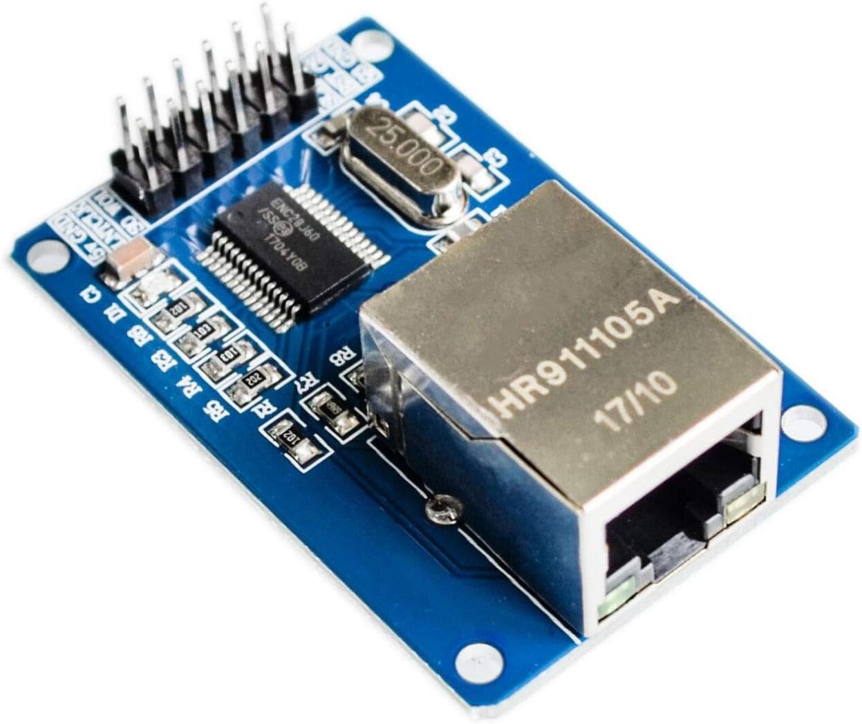 TECNOIOT ENC28J60 Ethernet Shield Network Board Module 25MHZ Crystal ...