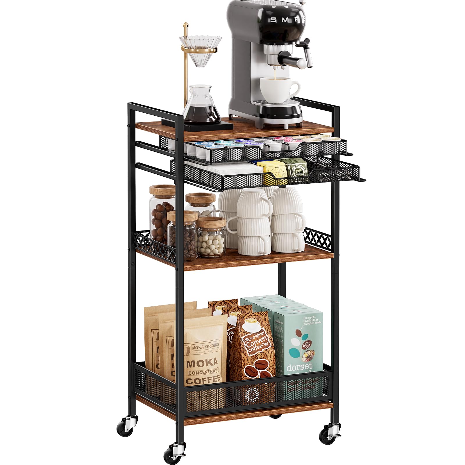 Amazon.com: Plaviya K Cup Holder Rack, Coffee Station Organizer for ...