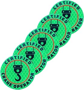 Certified Crane Operator Retro Reflective Hard Hat Safety Stickers 5 pk ...