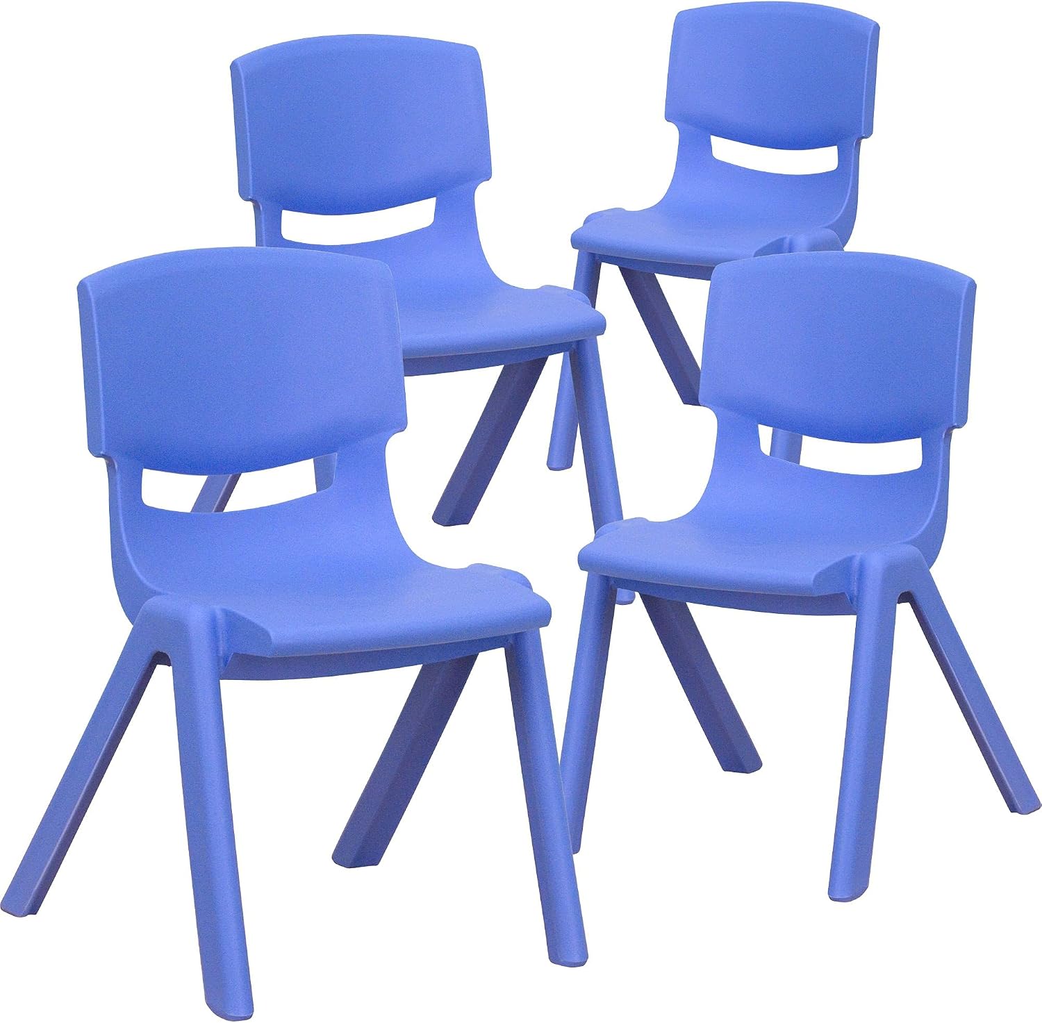 Amazon.com: Flash Furniture Whitney Blue Plastic Stackable School Chair ...