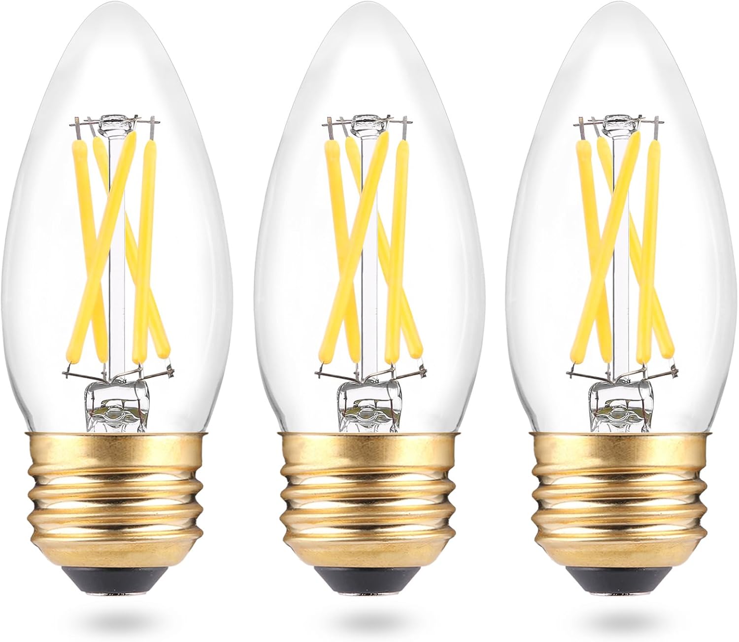 B11 E26 LED Candelabra Bulbs 40W Equivalent, Dimmable LED Candle Light ...