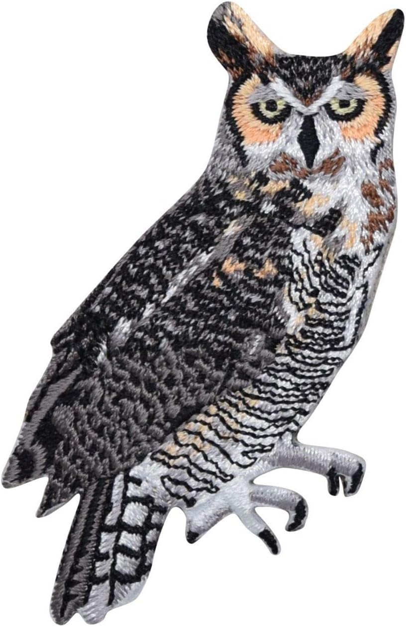 Amazon.com: Great Horned Owl Embroidered Iron on Patch : Arts, Crafts ...