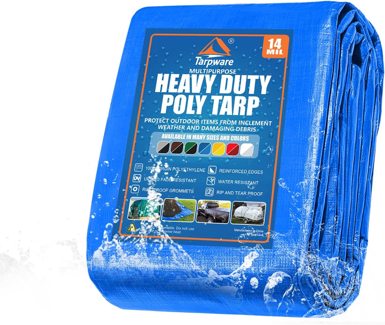 Lona de polietileno resistente e impermeable y duradera con ojales y ...