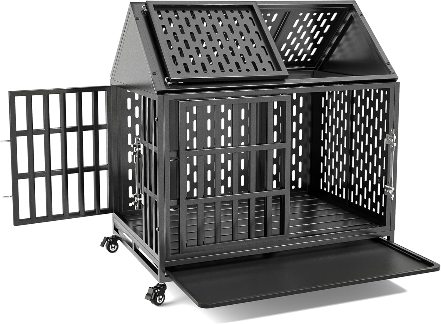 Amazon.com : Huddycove 38 Inch Heavy Duty Dog Crate with Self-Locking ...