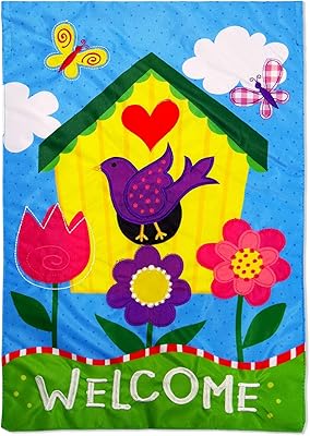 Amazon.com : Evergreen Flag Welcome Spring Tulips Garden Applique Flag ...