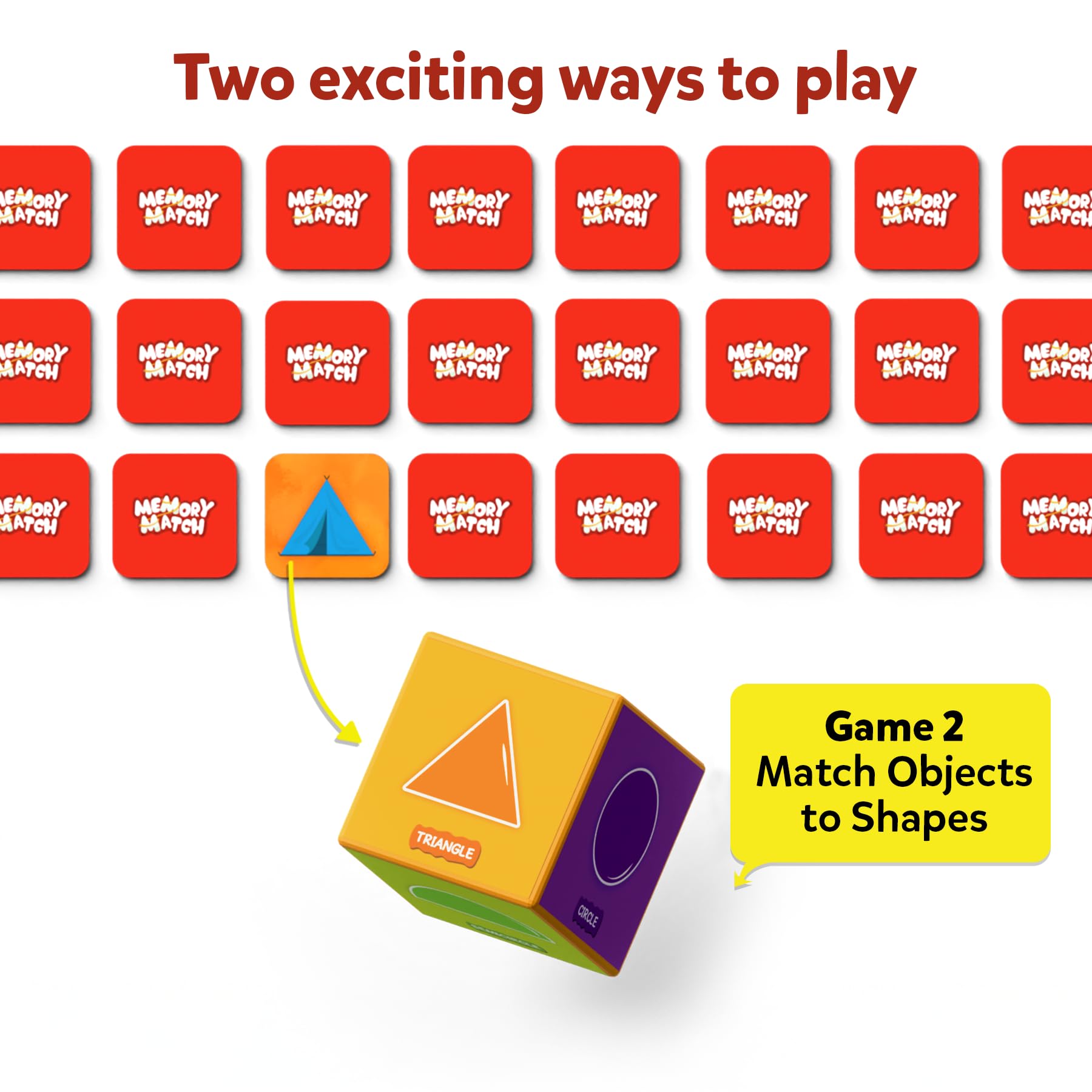 Snapklik.com : Memory Match - Shapes, Fun & Fast Matching Board Game For Kids, Educational ...