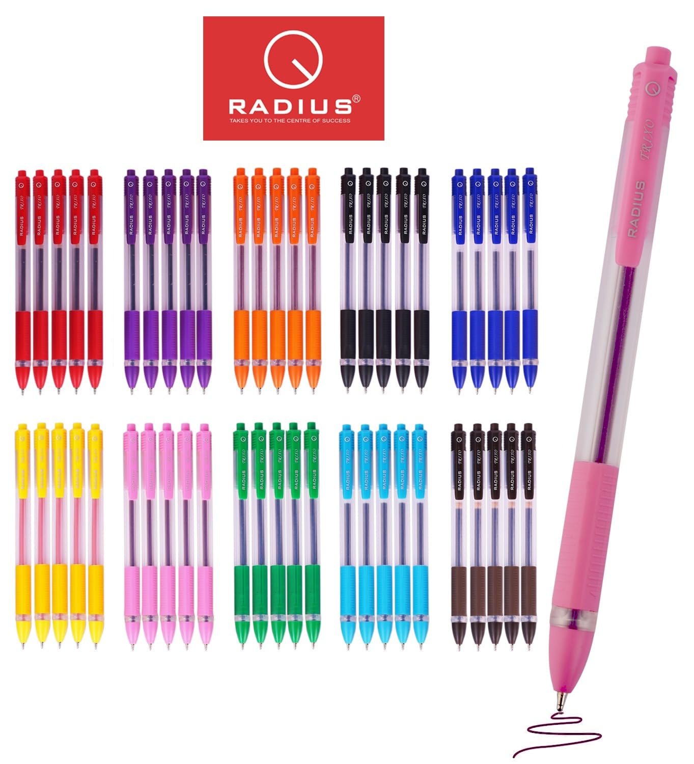 Snapklik.com : RADIUS Trixo Retractable Assorted 10 Multi Colours Ink ...