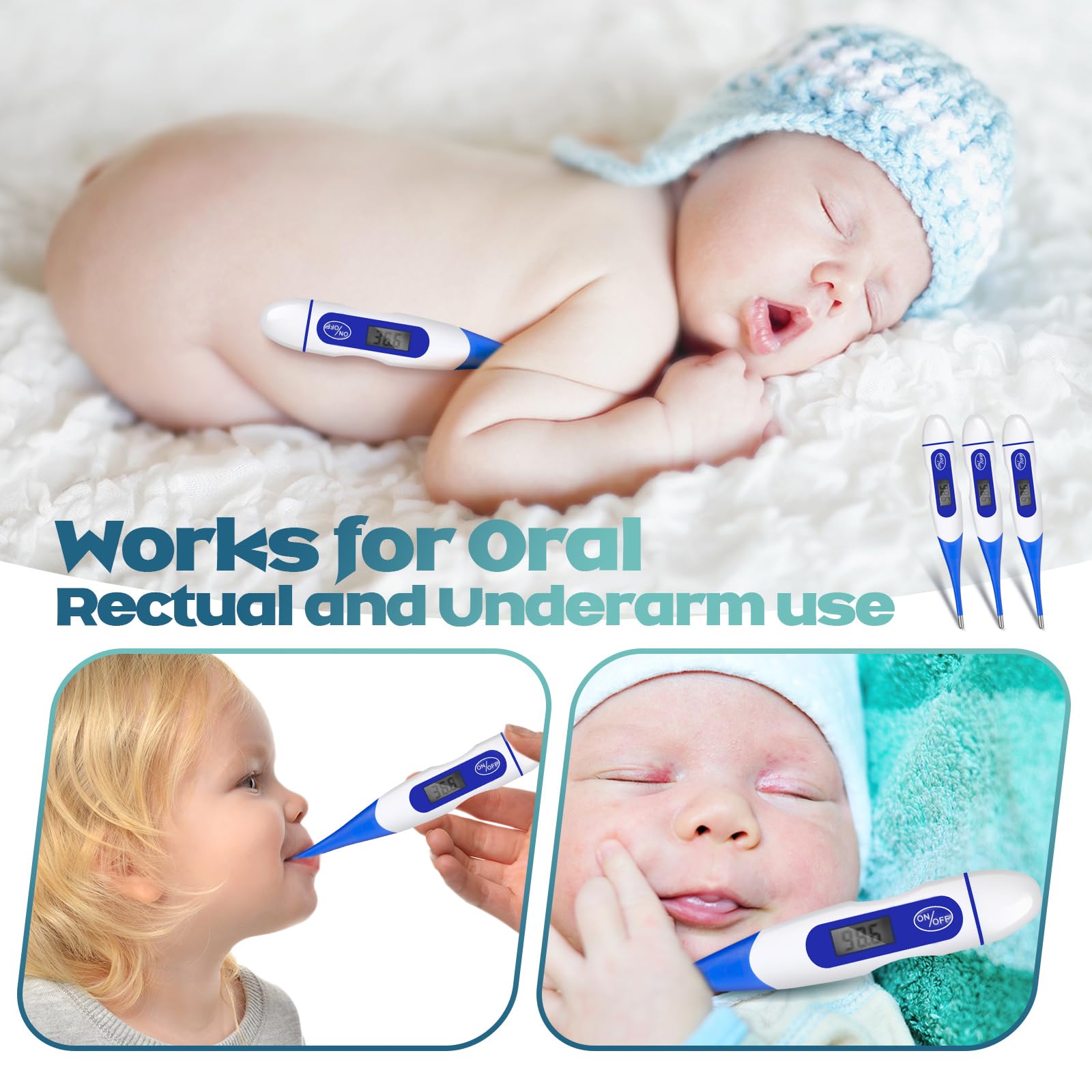 Snapklik.com : 20 Pcs Thermometer For Adults Digital Oral Thermometer ...