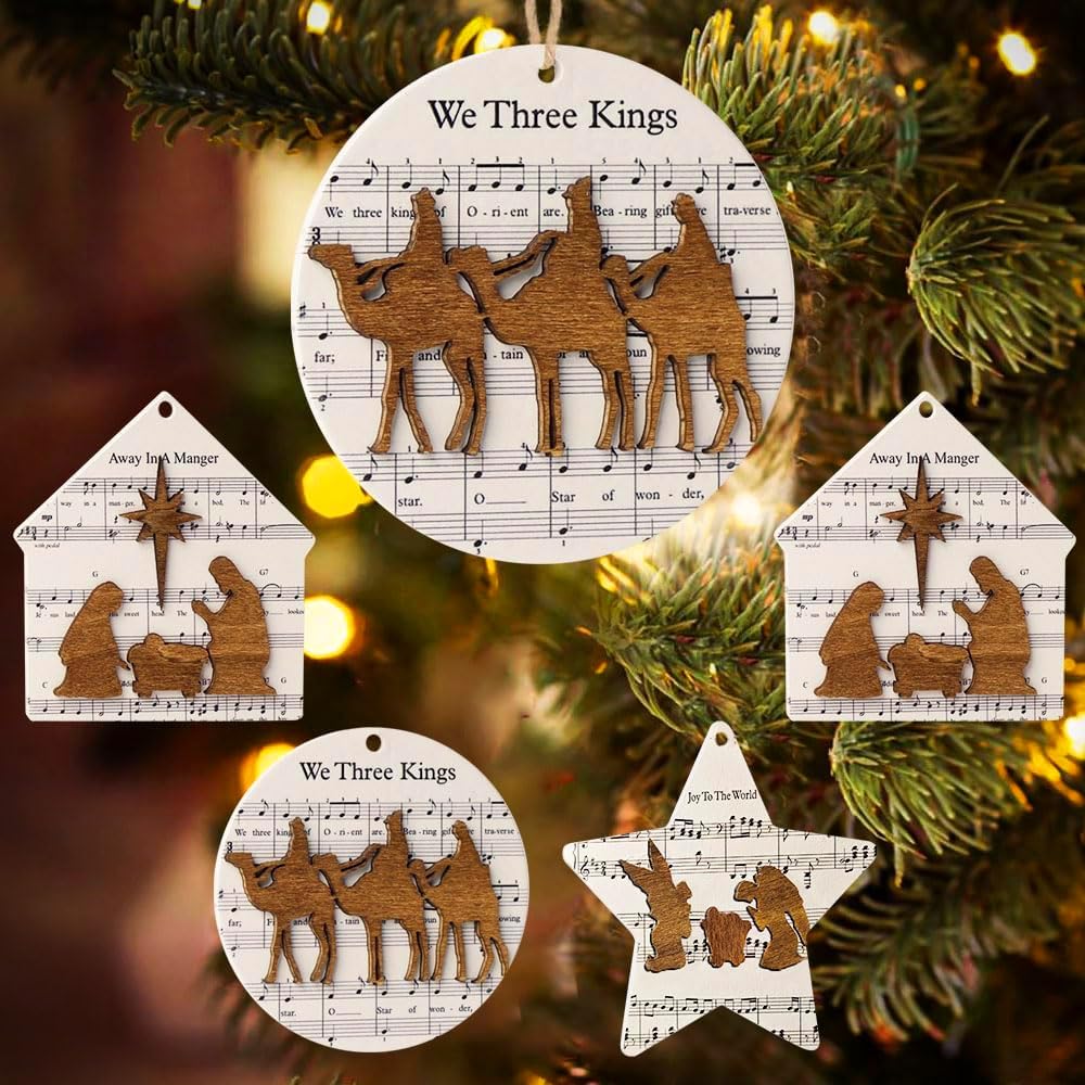 Born Is The King 2D Acrylic Ornament, Personalized Nativity