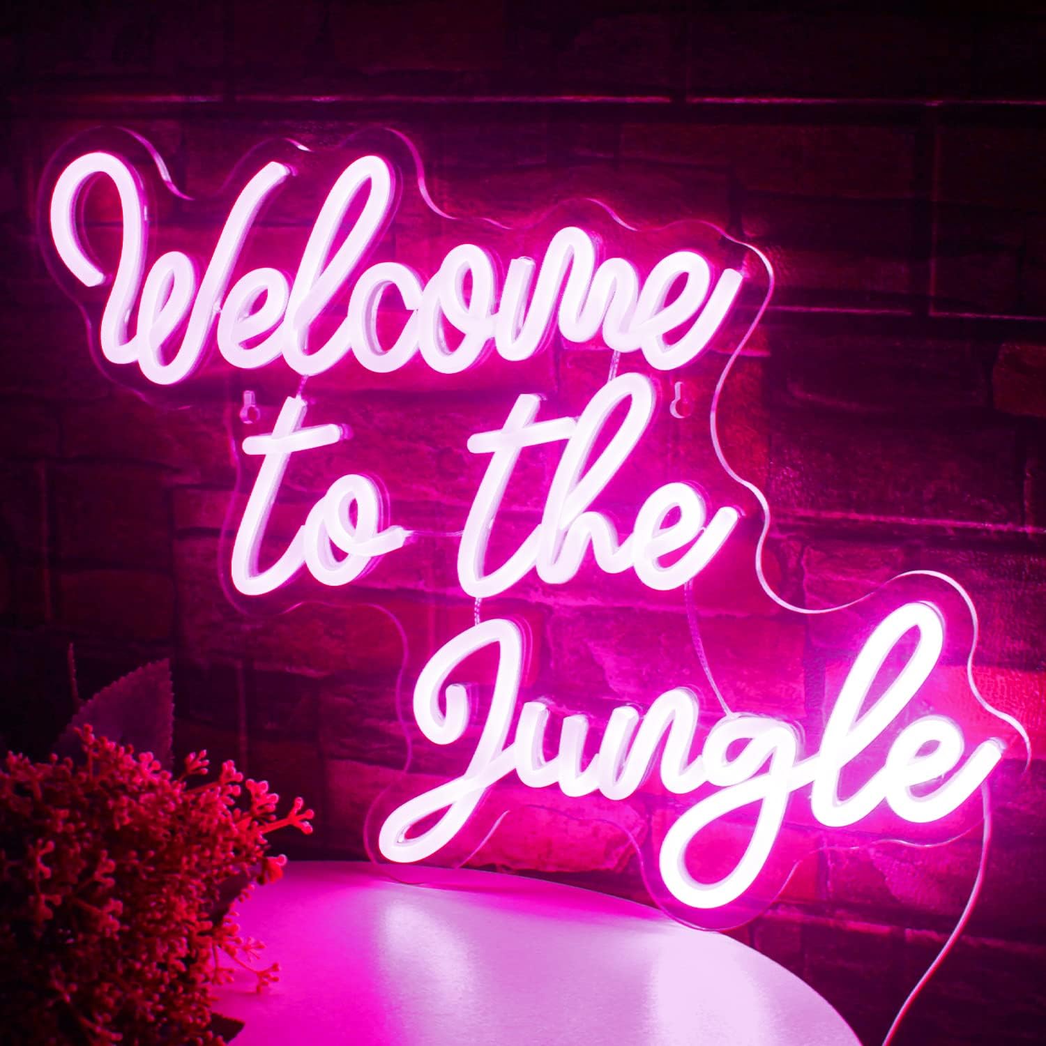 Amazon.com : FAXFSIGN Welcome to the Jungle Neon Sign Warm White Led ...