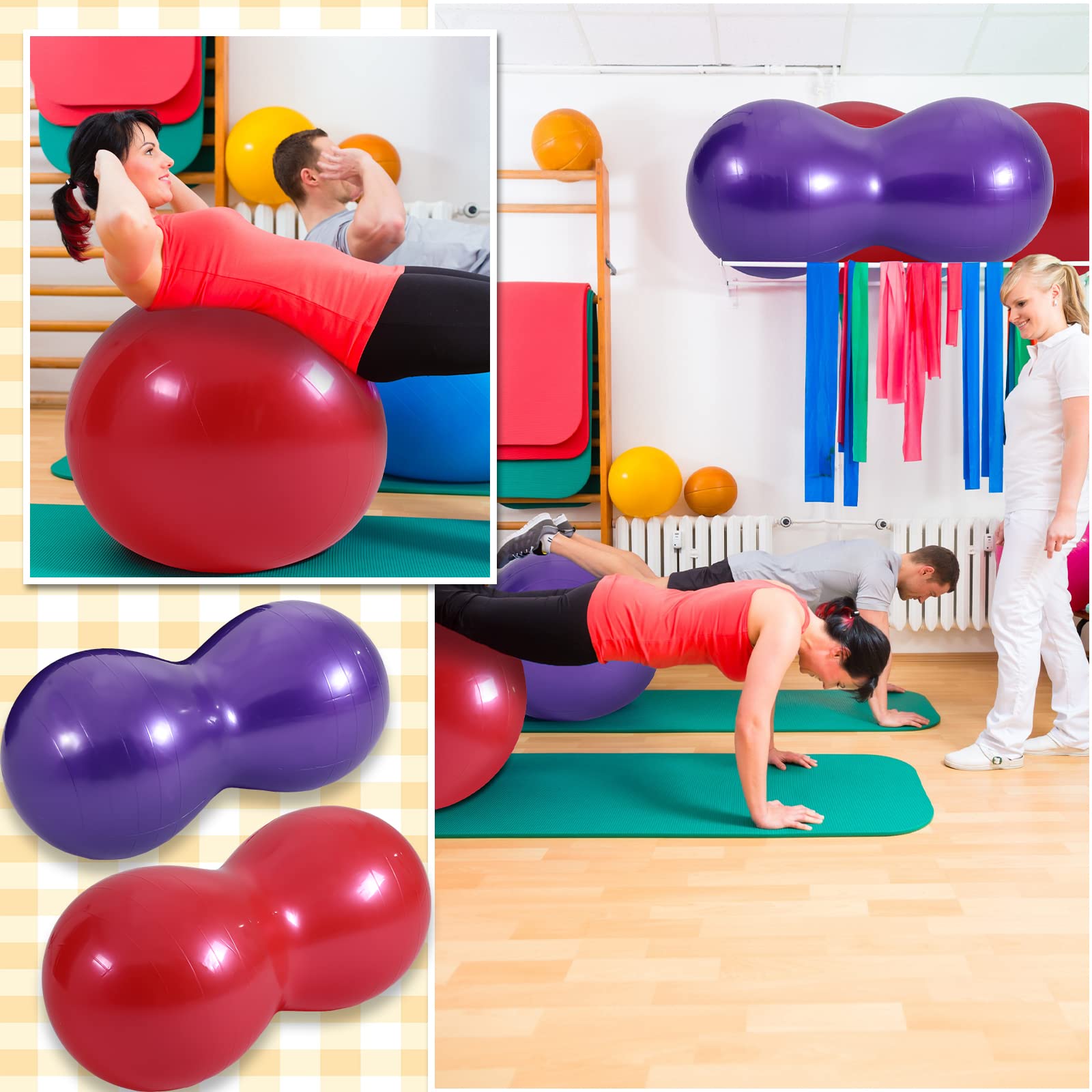 Sensory Exercise Equipment Outus 2-Pack Peanut Exercise Balls 35 Inch ...