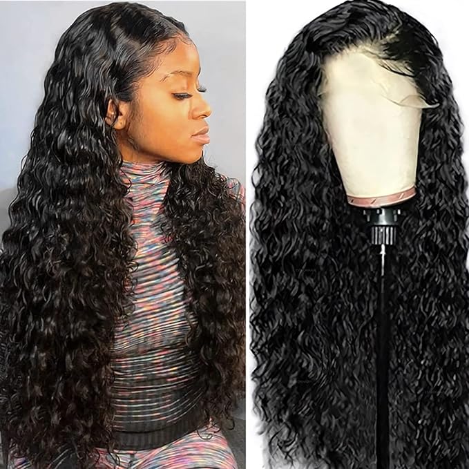 Amazon.com : 13x4 Deep Wave Wet and Wavy Lace Front Wigs Human Hair for ...