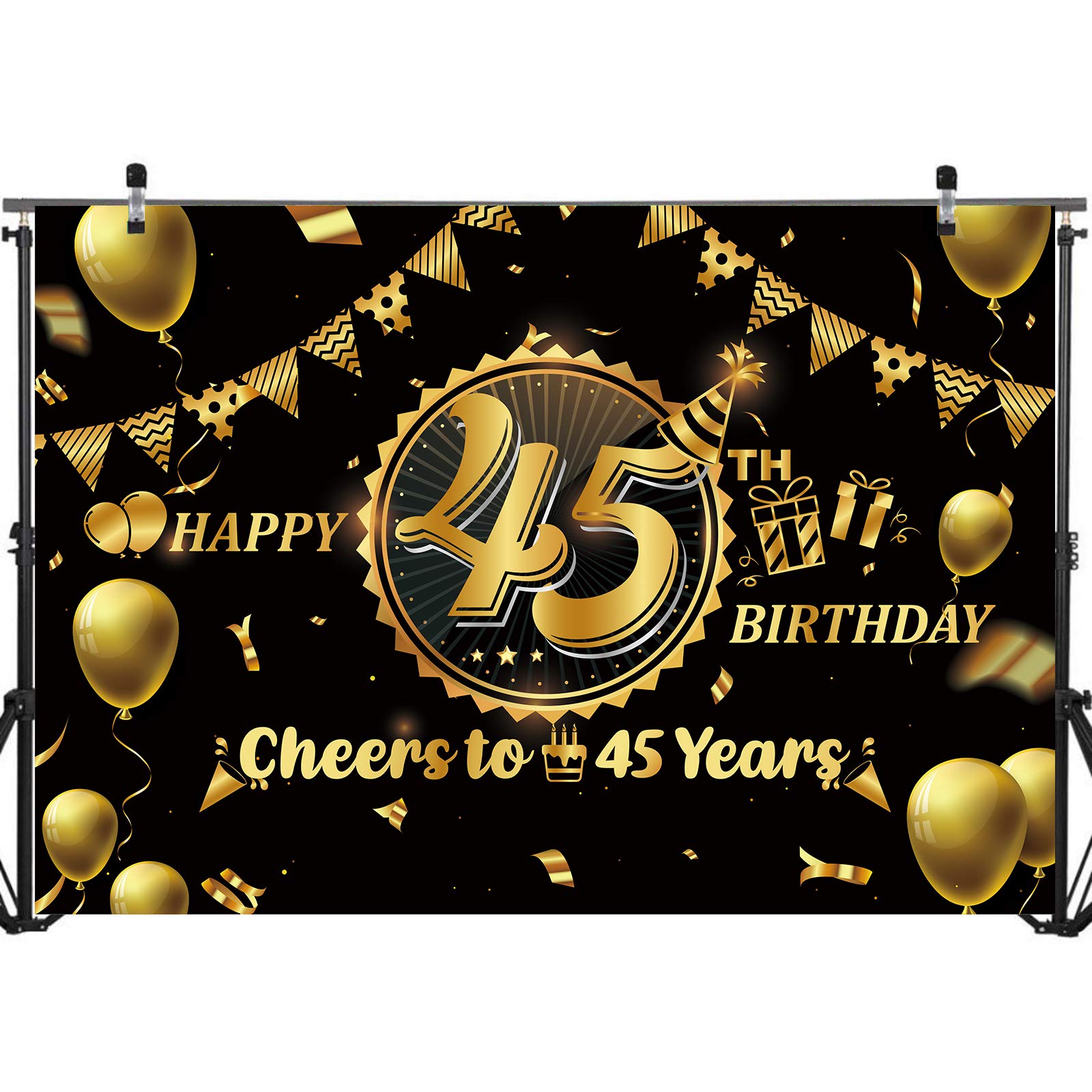 Happy 45th Birthday Backdrop For Men Women 45 Birthday Backdrop ...