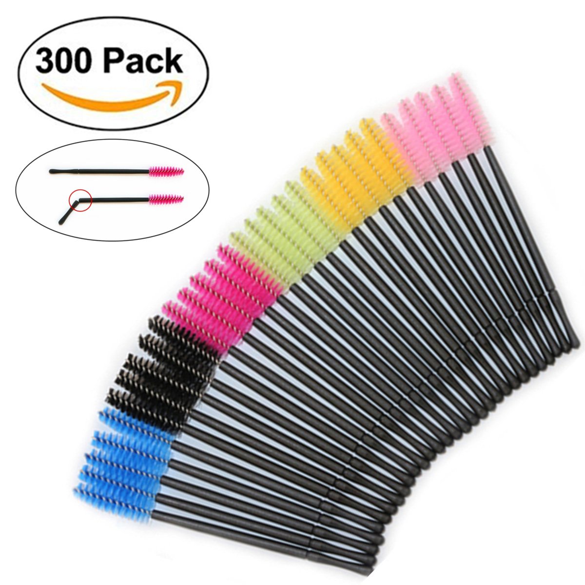 Amazon.com: Multicolor Disposable Mascara Wands Eyelash Eye Lash Brush ...