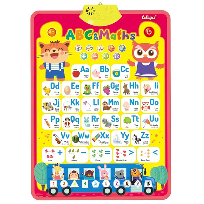 Buy LELEYU Electronic Interactive Alphabet Wall Chart, Talking Letters ...
