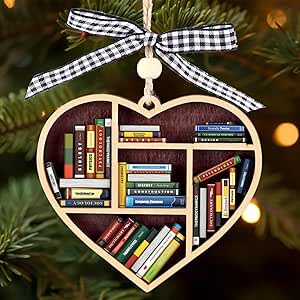 Amazon.com: 3D Book Ornaments for Christmas Tree, 2025 Book Lovers ...