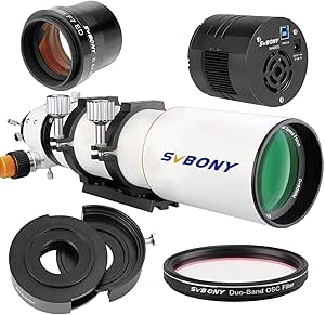 Amazon.com : SV503 80mm F7 Telescope Bundle with SV405CC Cooled Camera, SV220 Dual-Band Nebula ...