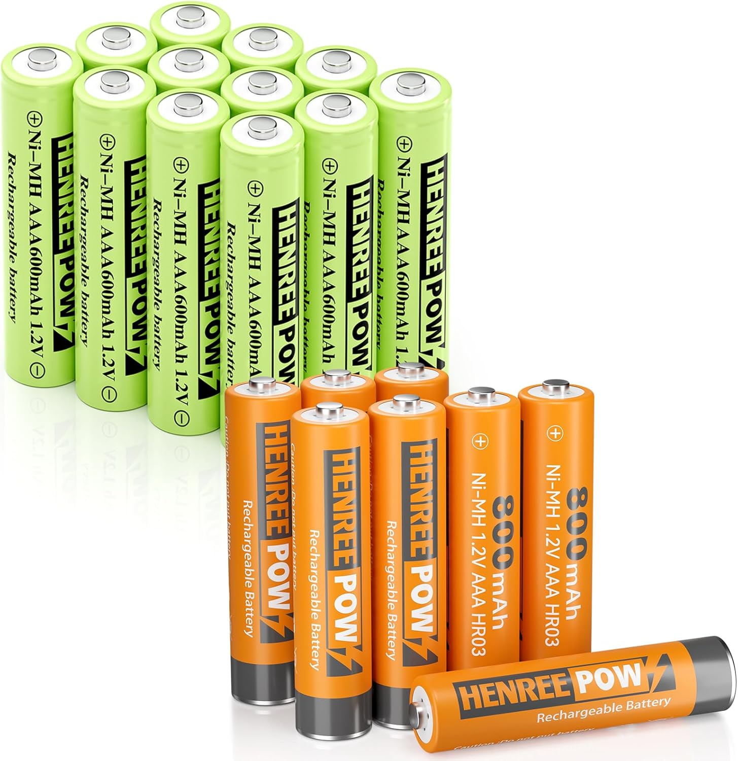 Amazon.com: Henreepow AAA Rechargeable Batteries, Triple A 800mAh600mAh ...