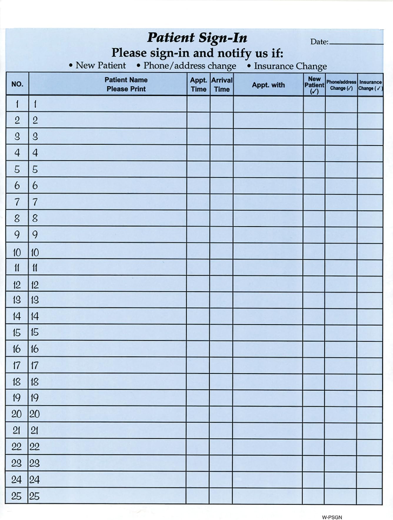Amazon.com: Stockchecks Patient Sign-in Label Sheets, Blue 125 Sheets ...