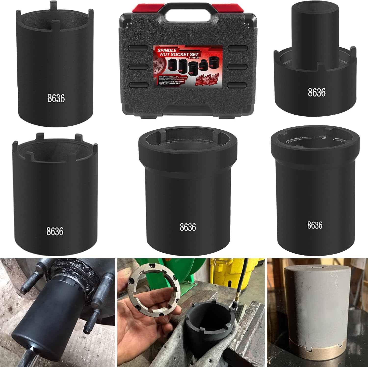 Amazon.com: Birsppy Autocraft 4 Lug Spindle Nut Wrench for Ford 1985 to ...