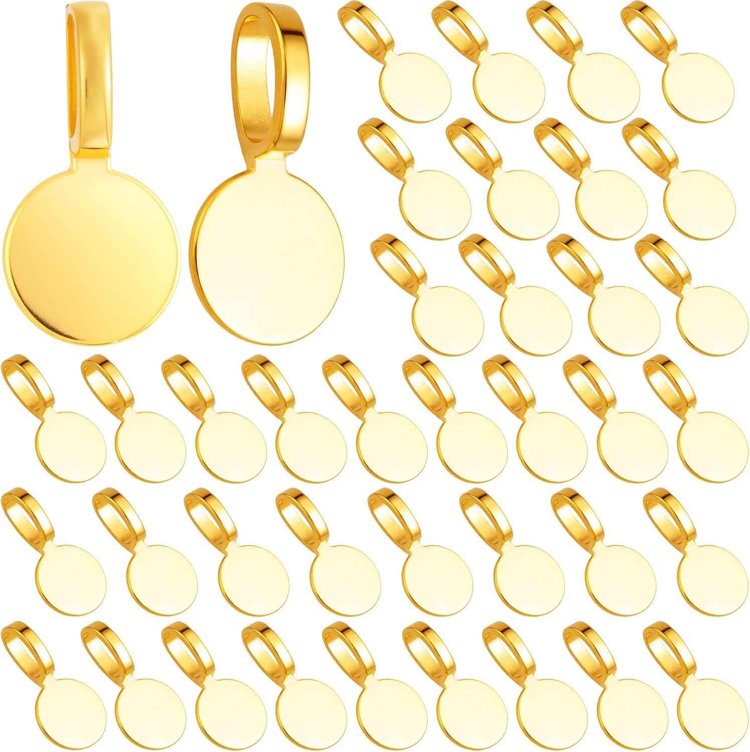 Amazon.com: Hzopcw 40pcs Pendant Bails for Jewelry Making, Flat Glue on ...