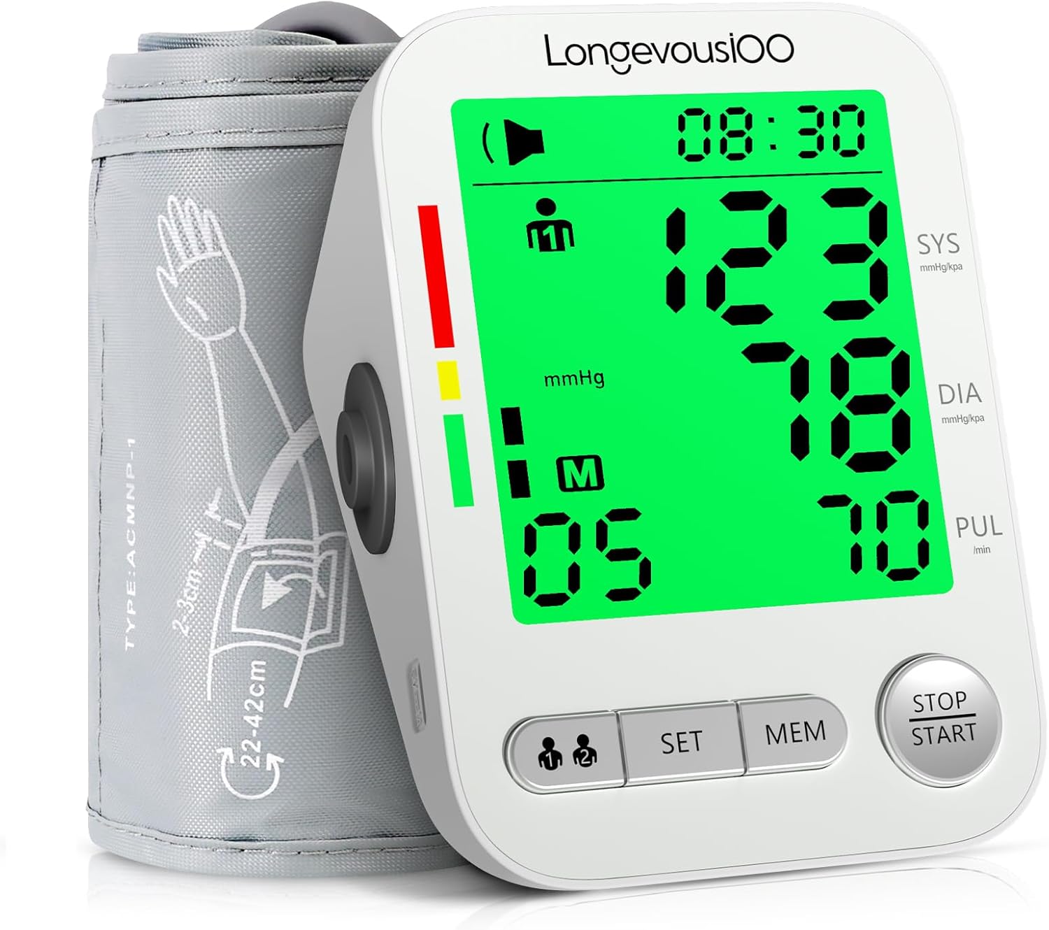 Amazon.com: LongevousiOO Blood Pressure Monitor, Blood Pressure Machine ...