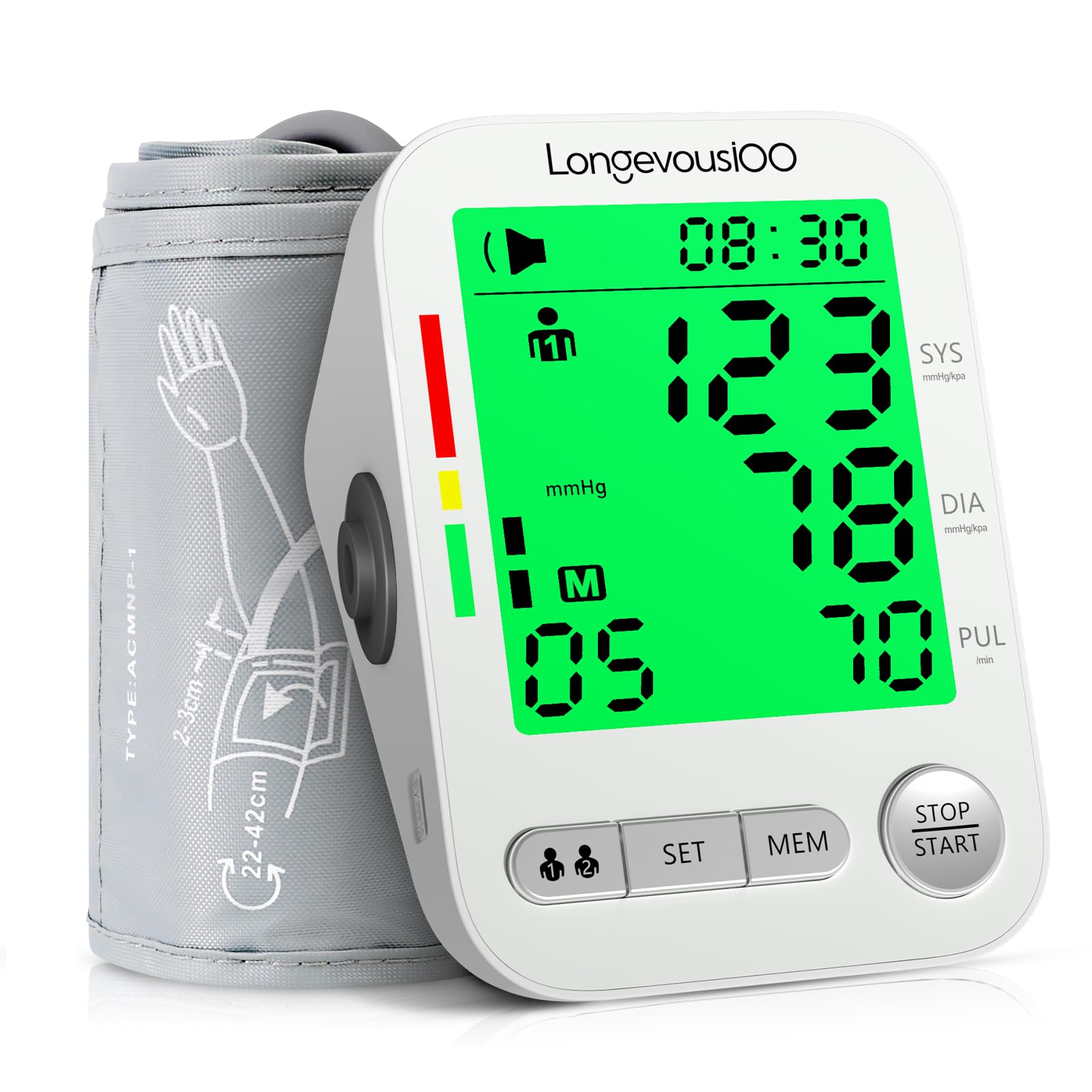 Amazon.com: LongevousiOO Blood Pressure Monitor, Blood Pressure Machine ...