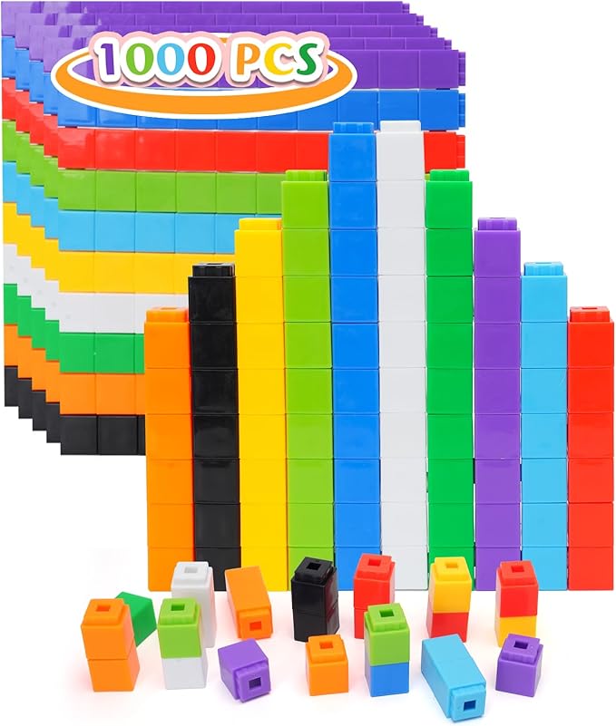 Amazon.com: QUYSK 1000 Pcs Math Linking Cubes for Classroom, Kids ...