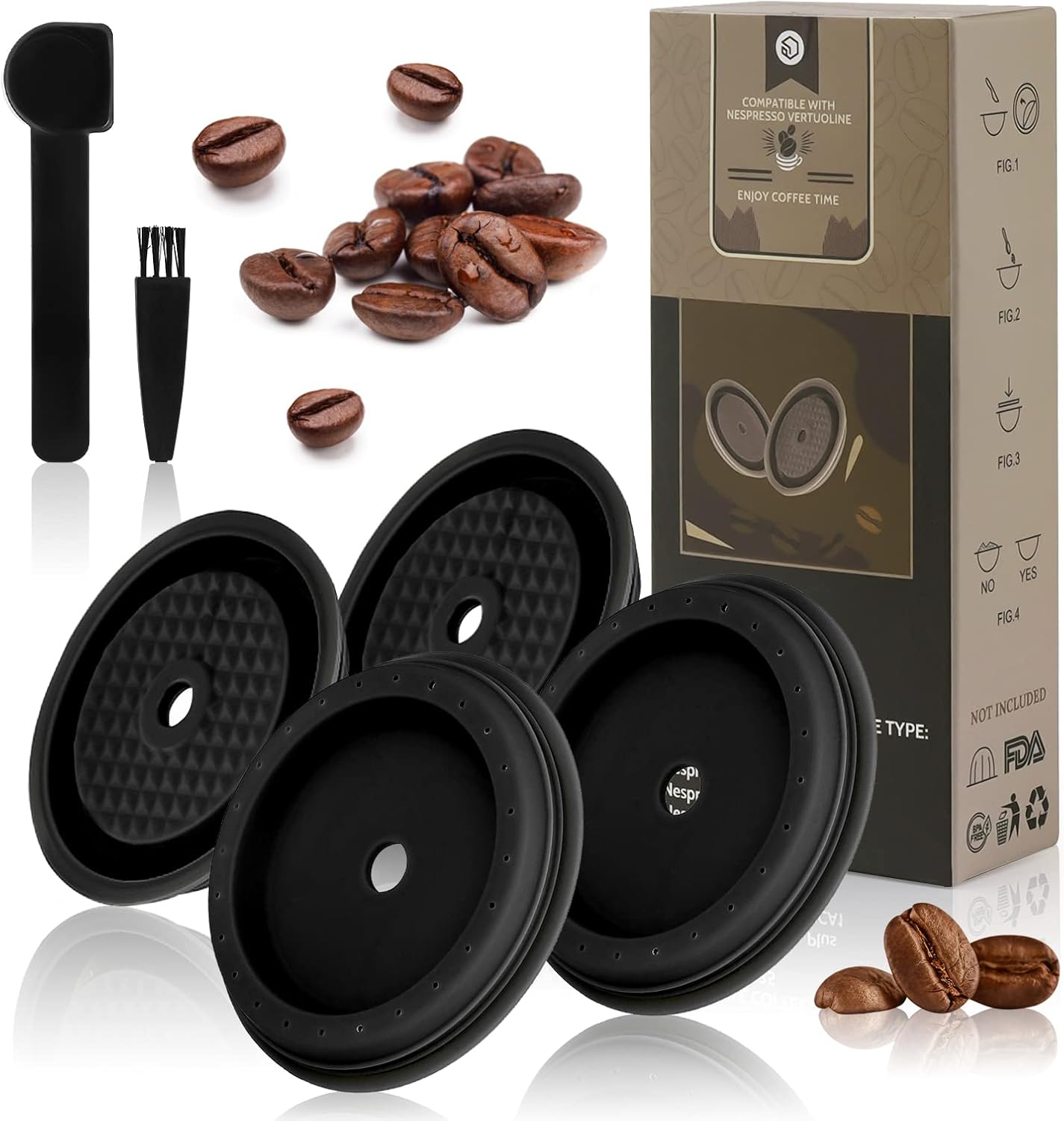 Reusable Coffee Capsule Lid, Compatible with Nespresso Vertuo Pods and ...