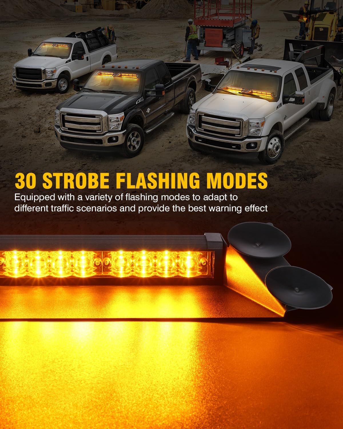 LUMENIX Luces estroboscópicas LED ámbar de emergencia con controlador ...