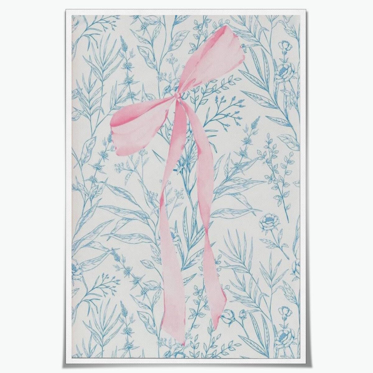 Amazon.com: Jefuzh Preppy Pink Bow Wall Art Watercolor Bowknot ...