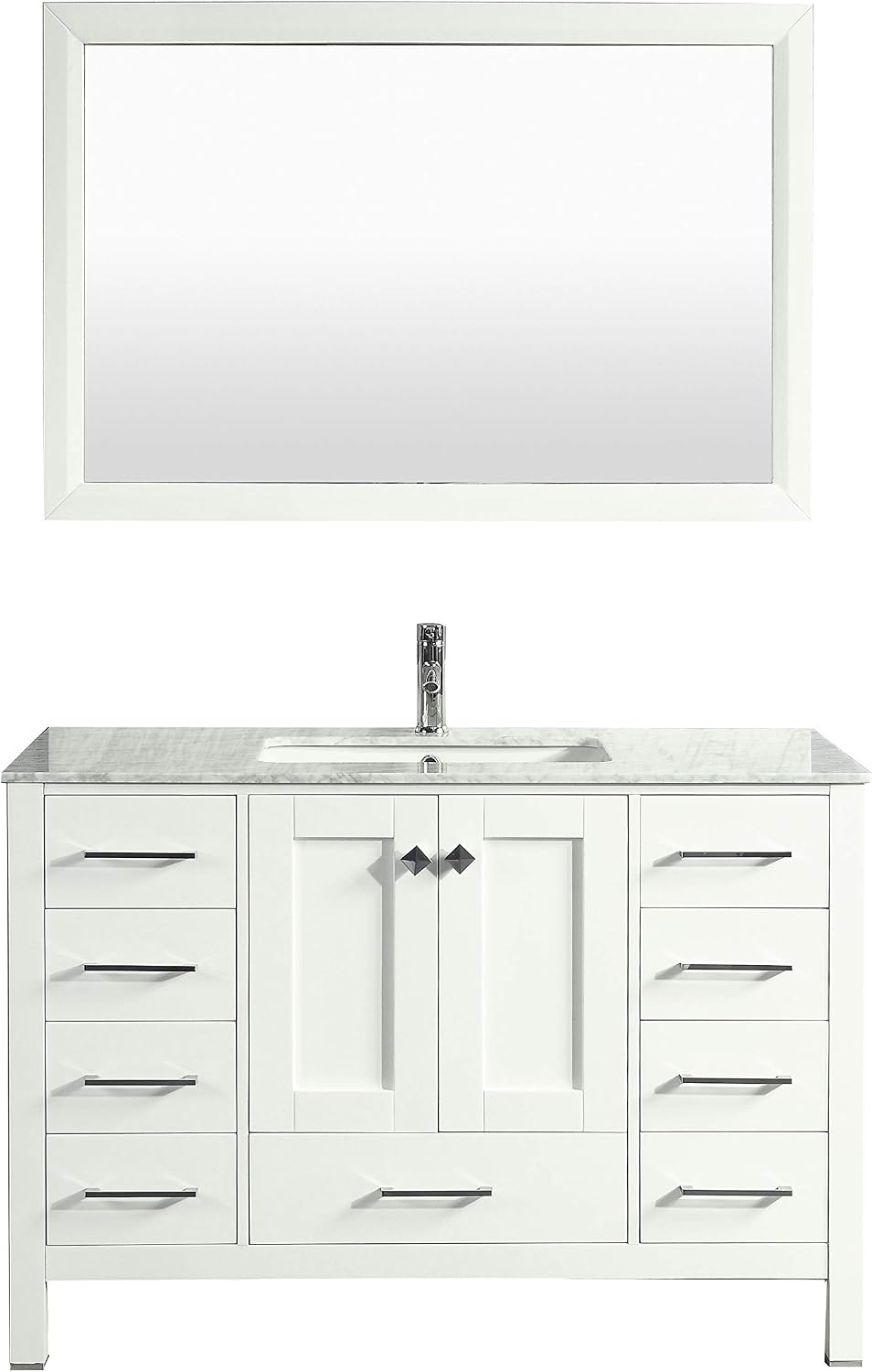 Amazon.com: Eviva Aberdeen 42 inch White Transitional Bathroom Vanity ...