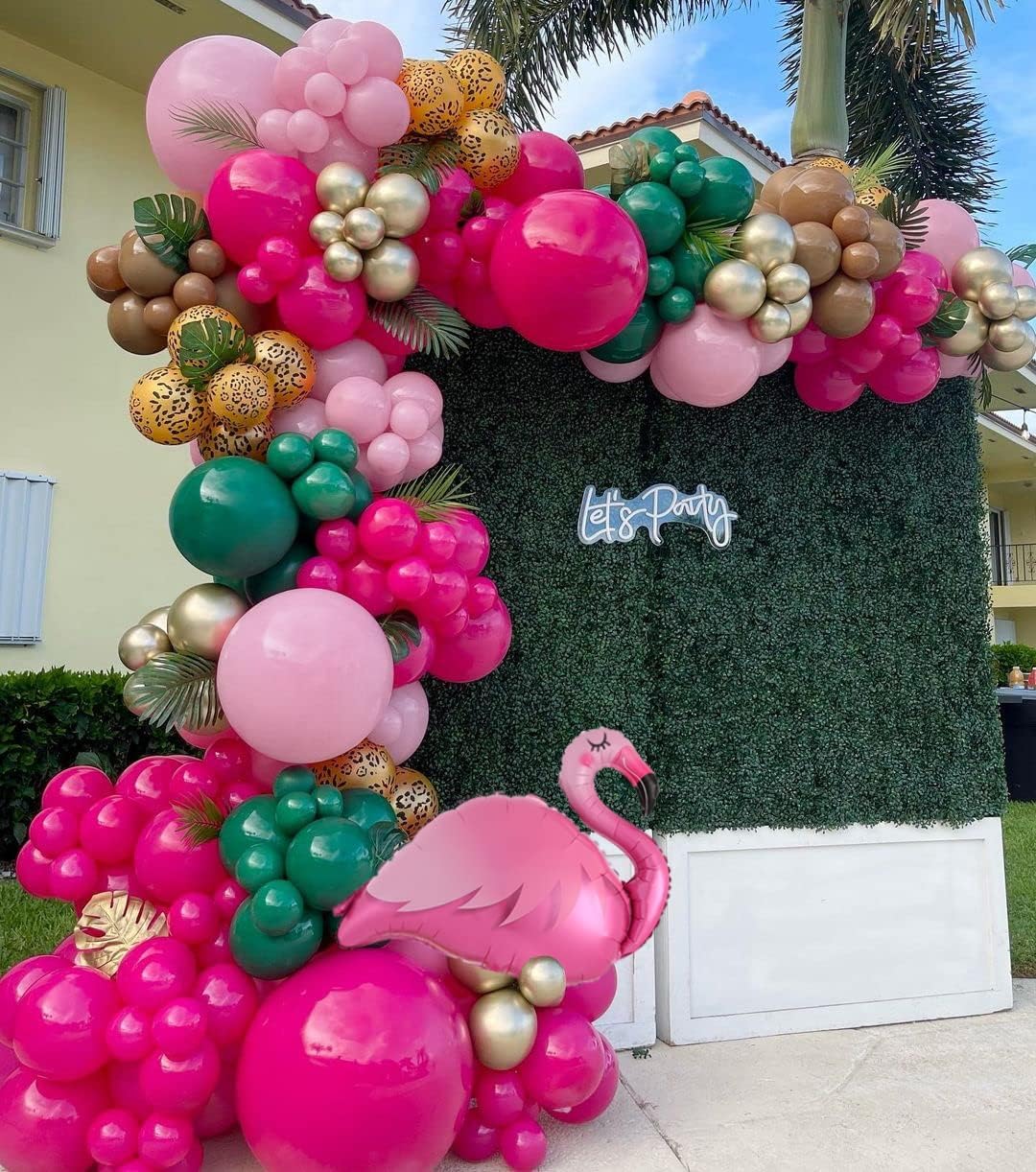 Amazon.com: Enanal Tropical Flamingo Balloon Garland Arch Kit, 138pcs ...