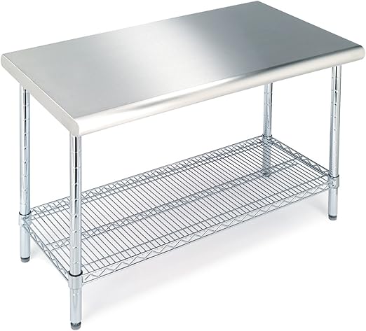 Amazon.com: Seville Classics Commercial Work Table Island Utility Cart ...