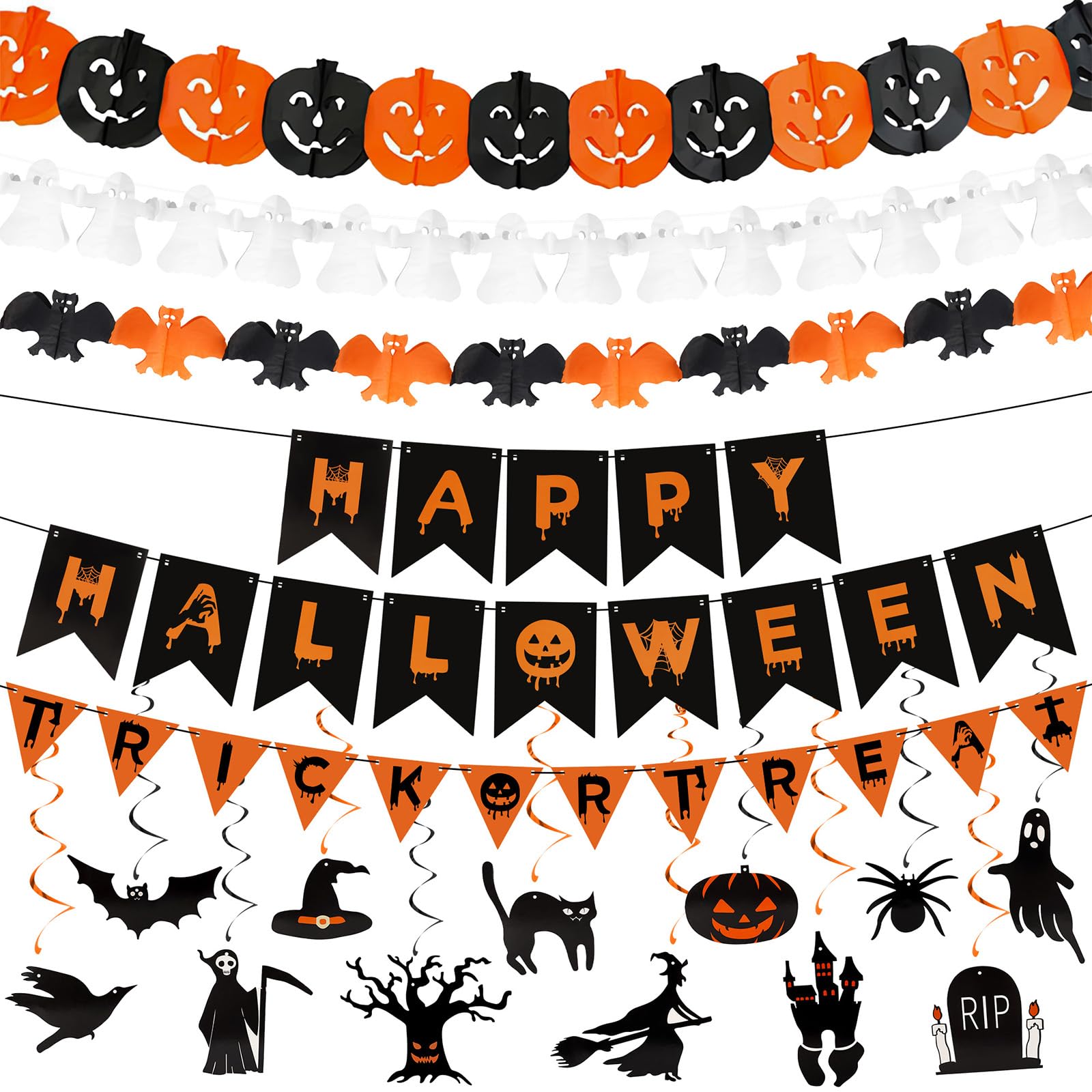 MYHOGOOD Halloween Party Decorations, Reusable Halloween Decorations ...