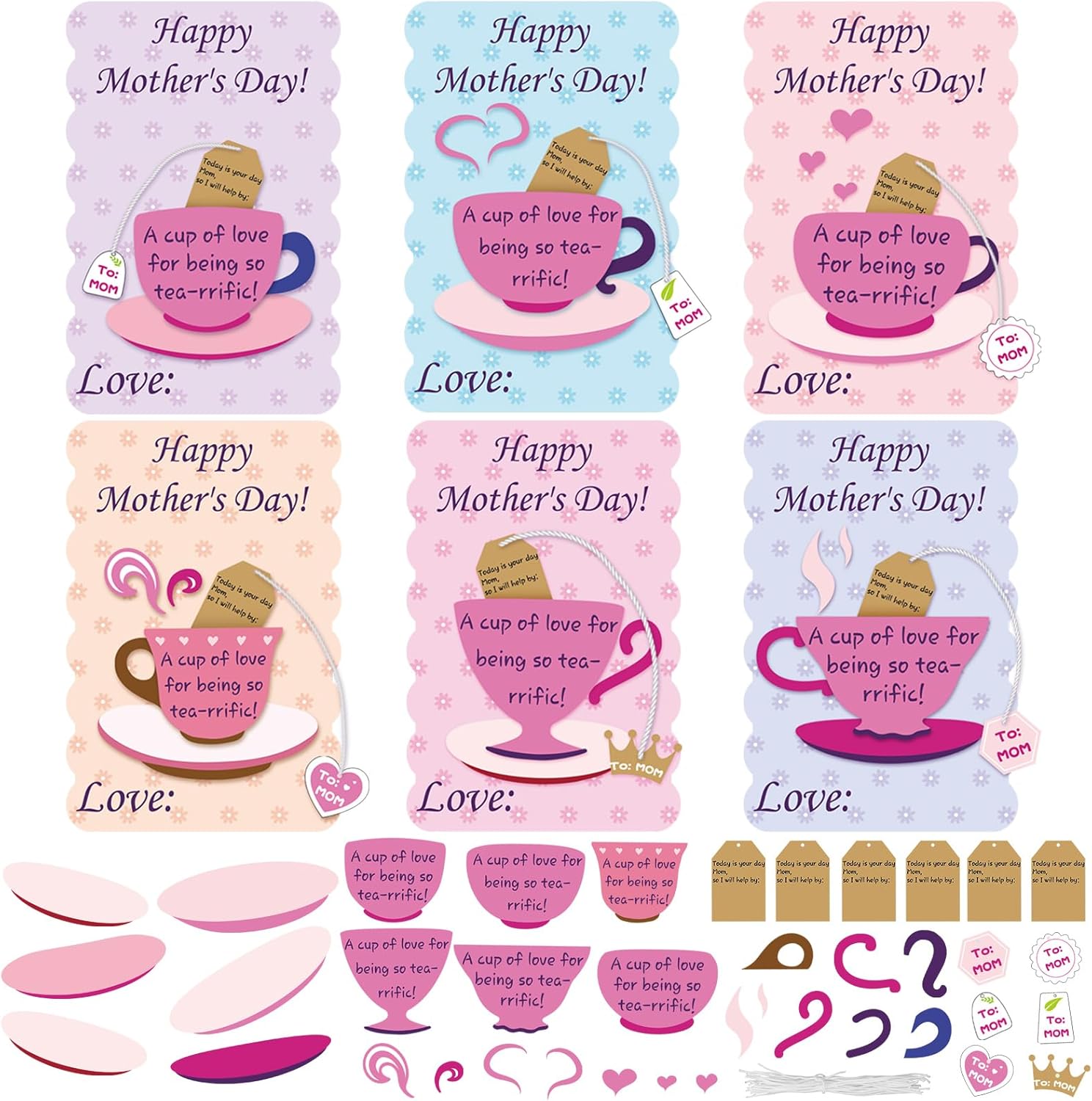 Amazon.com: Trandraft 24 Sets Mother's Day Crafts for Kids DIY Mother's ...