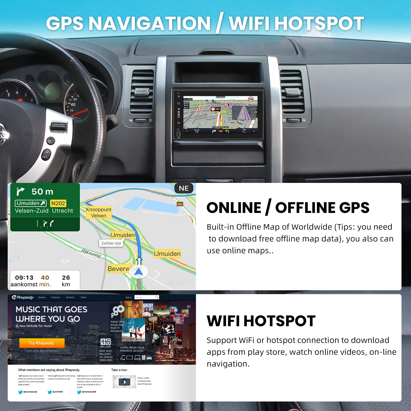 Android Car Radio for Ford F150/F250/F350/E250/E350, 7â€? HD ...