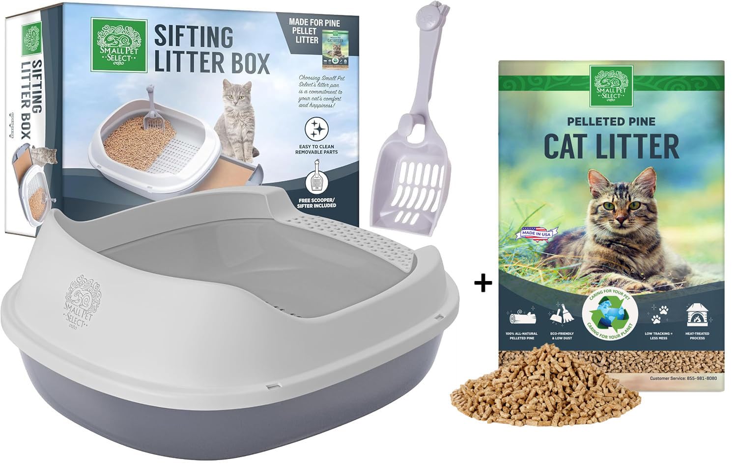 Snapklik.com : Small Pet Select- Sifting Cat Litter Box And Free 8lb ...