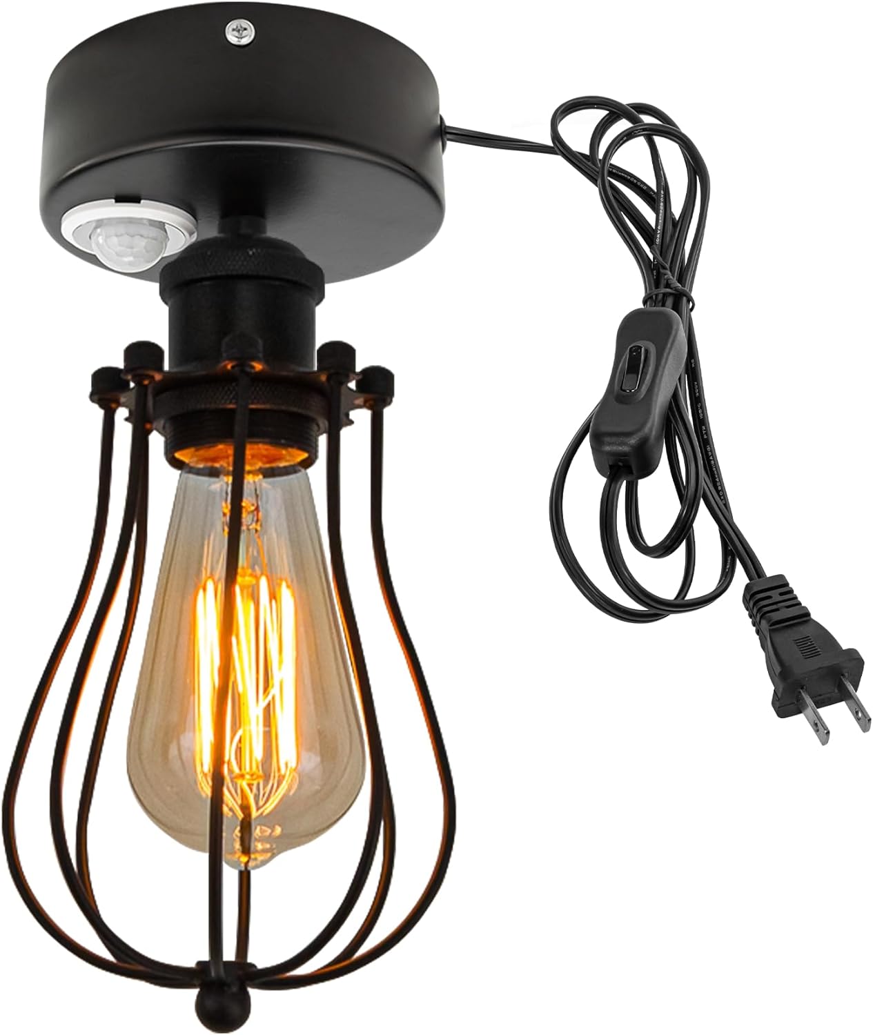 Kiven Motion Sensor Ceiling Light, Motion Activated Plug-in Ceiling ...