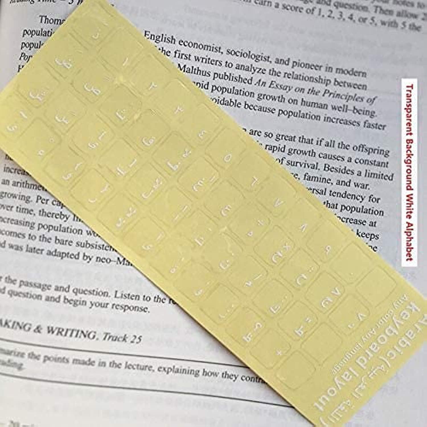 Arabic keyboard stickers-transparent white : Buy Online at Best Price ...