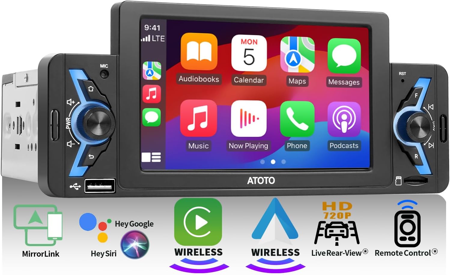 Amazon.com: ATOTO F7 Single Din Car Stereo Receivers, Wireless Carplay ...