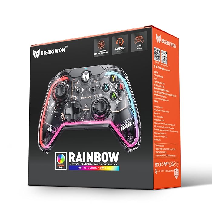 Buy BIGBIG WON Wired Rainbow Game Controller for PC(Support WIN10 ...