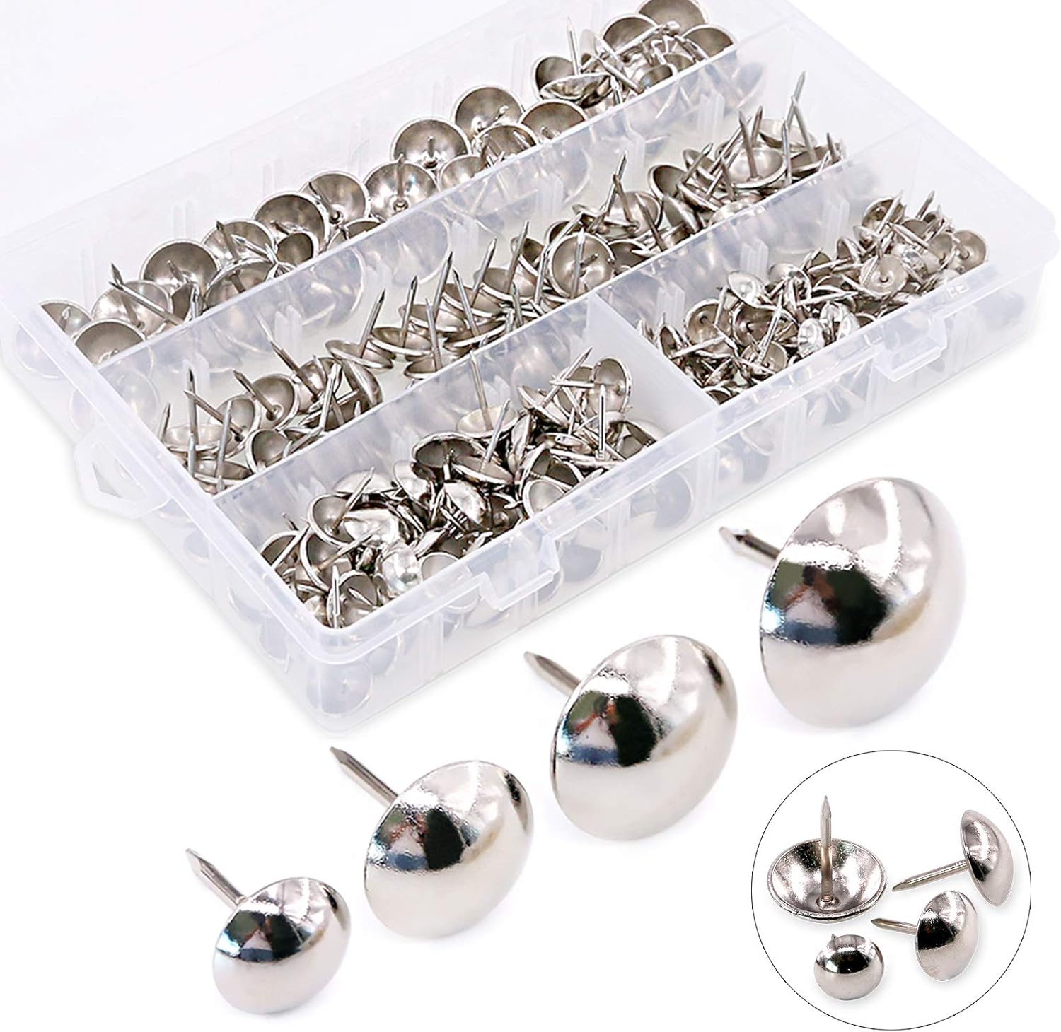 Hilitchi 280-Pieces [4-Size] Tacks Bronze Nail Pins Upholstery Nail ...