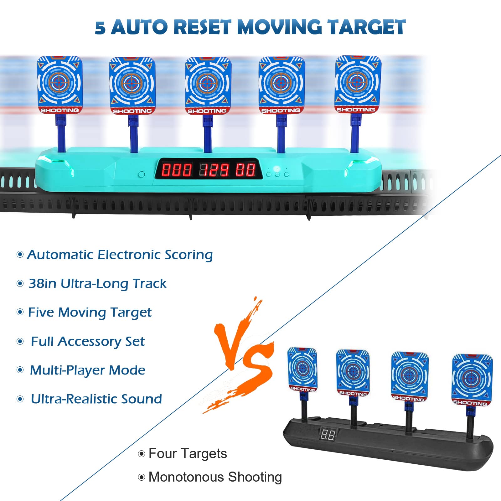 STOTOY Electronic Moving Nerf Target Set for Kids,Toys for 5 6 7 8 9 10 ...