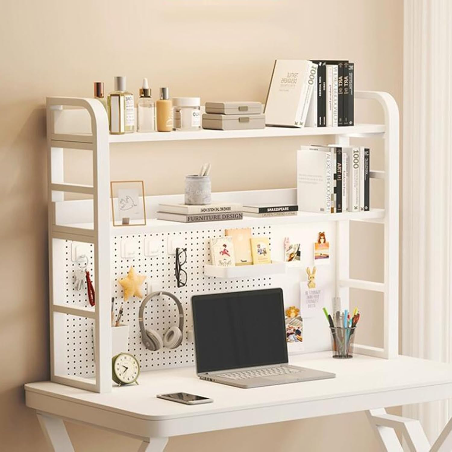 Amazon.com: Metal Desktop Bookshelf- 2-Tier/3-Tier Desktop Bookcase For ...