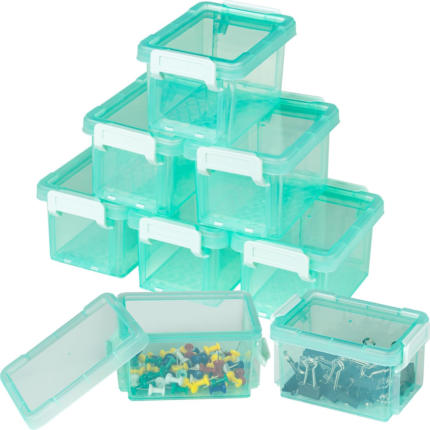 Amazon.com: SIYOMG Small Plastic Box, 8 PCS Stackable Storage Bins with ...