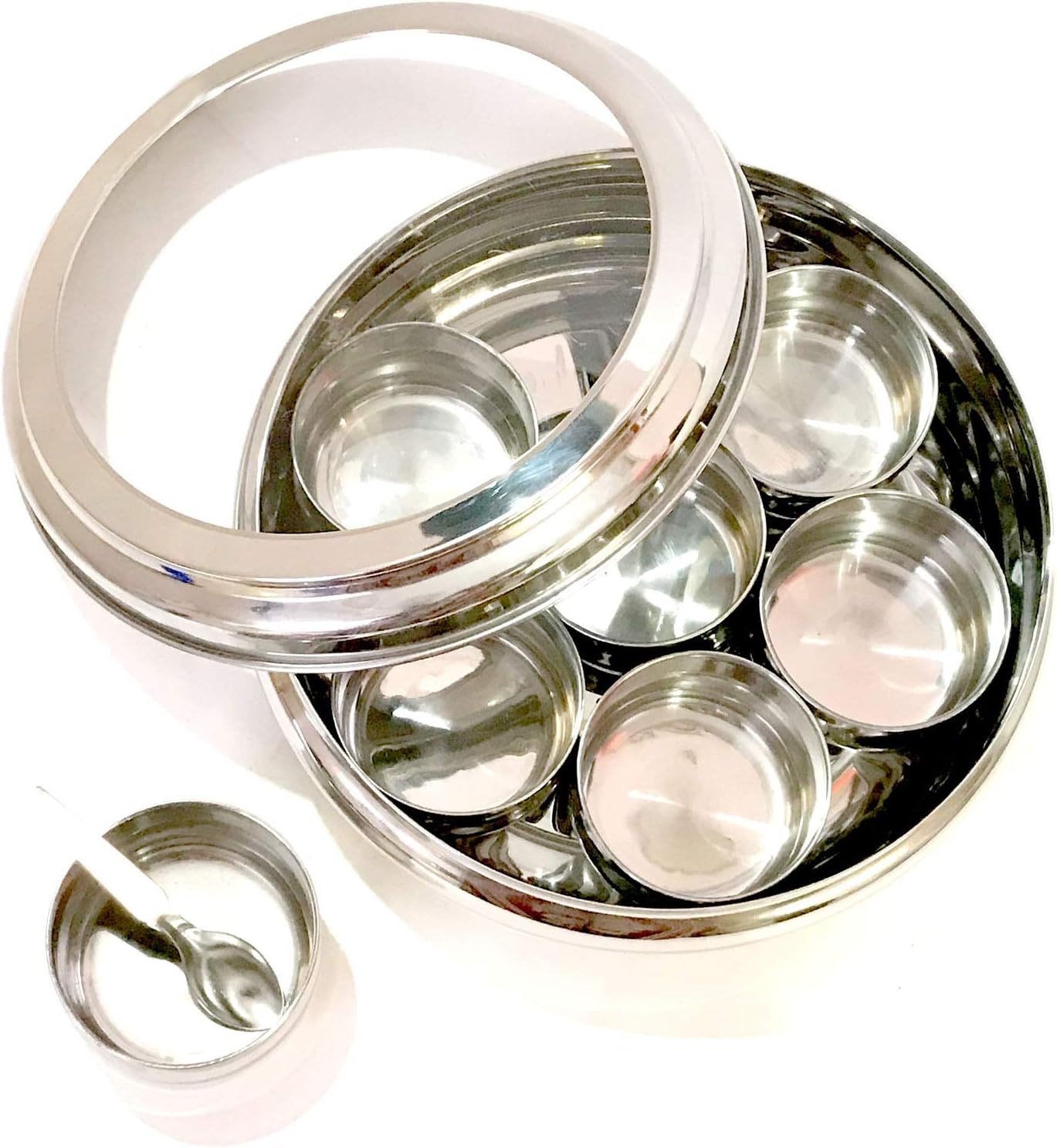 Amazon.com: DBY Spice Box Stainless Steel Spice Dabba Indian Masala ...