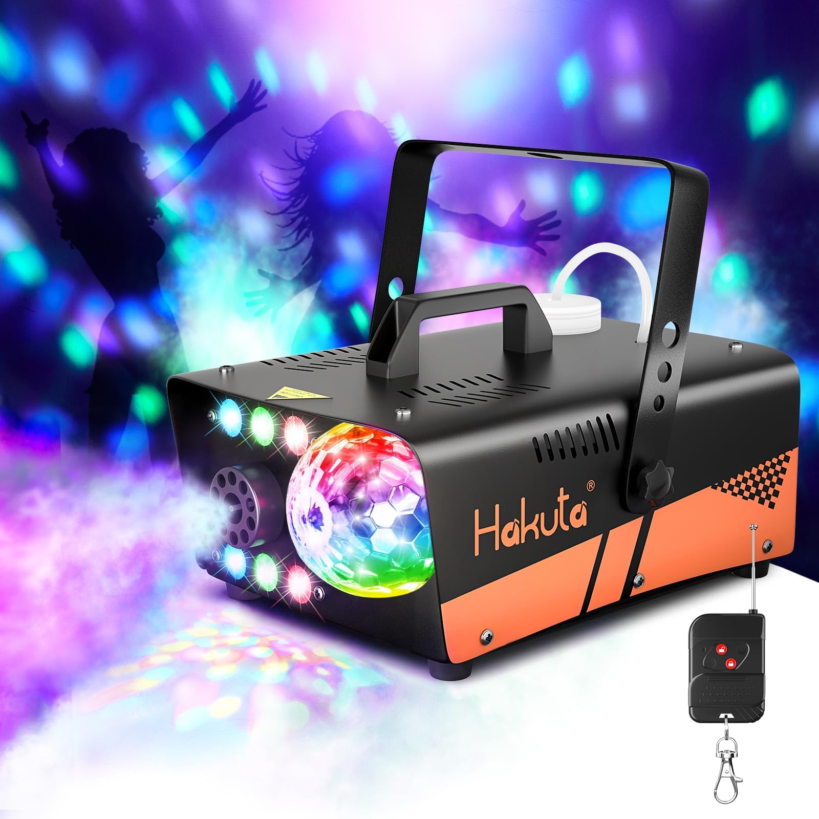 Fog Machine, HAKUTA 500W Smoke Machine with Disco Ball Lights and LED ...
